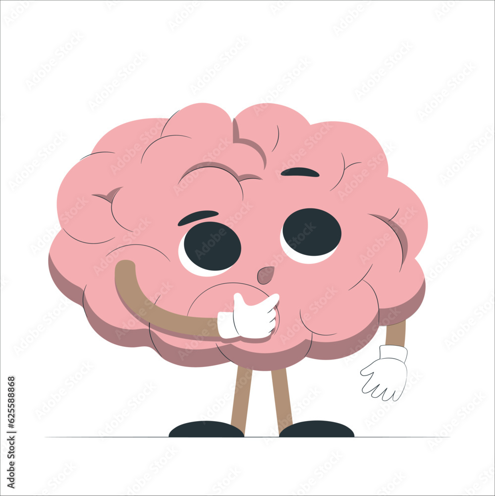 Adorable curious human brain with glasses solving riddles surrounded by ... Adorable curious human brain with glasses solving riddles surrounded by ...