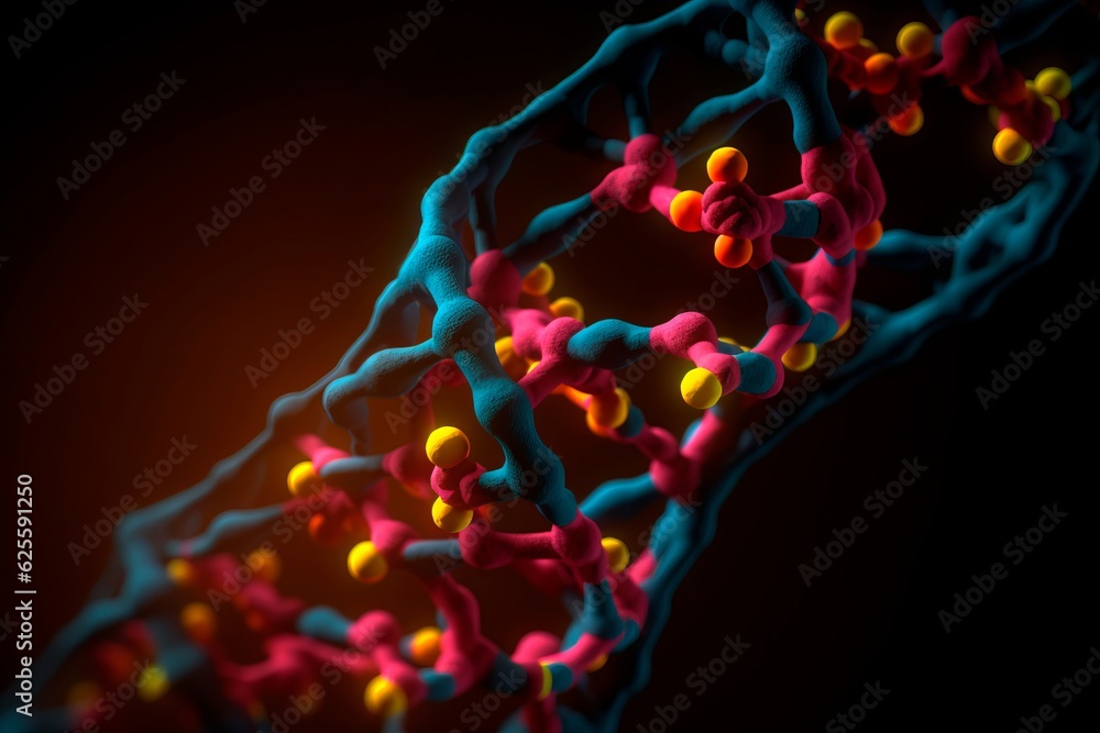 dna gene shape with a blurry background. Concept to help illustrate ...