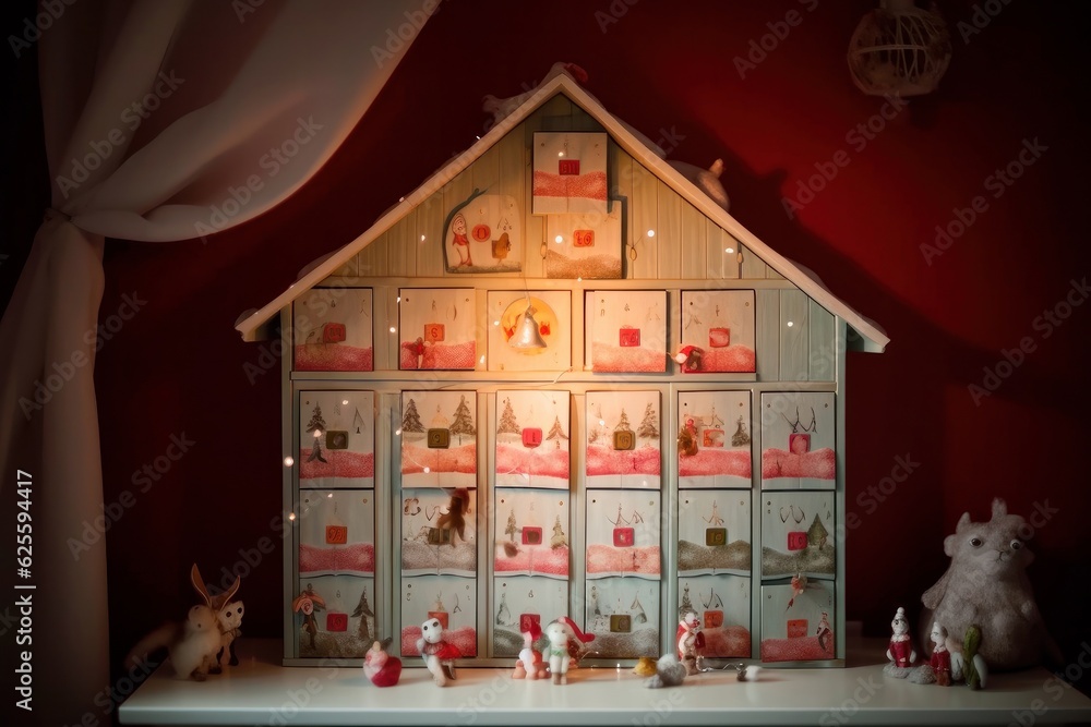 Advent calendar. Christmas holiday celebration cards for countdown ...