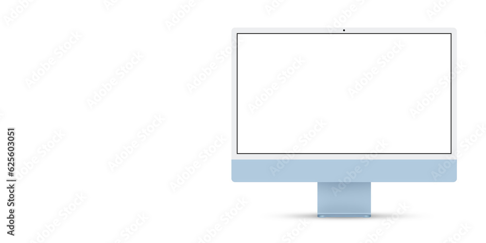 Blank blue iMac mockup Transparent. Background and display are ...