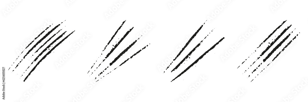 Claw Scratch Set. Tiger or Cat Talon, Beast Nail Mark. Wild Animal ...