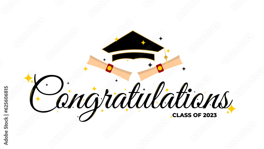 congratulation vector design with yellow and black star elements and ...