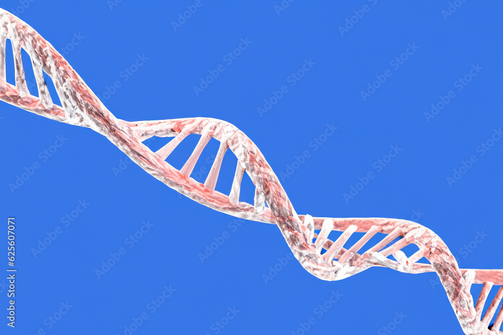 DNA. Illustration of the molecular structure of DNA strands of human ...
