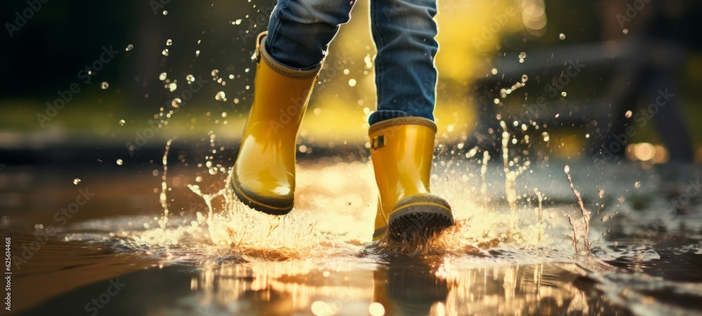 Autumn rainy raining rain weather background texture - Closeup of feet ...