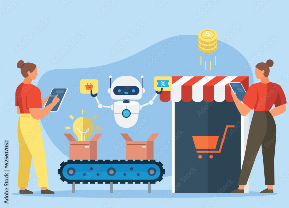 Automation business. Vector illustration. Reach target audience with ...