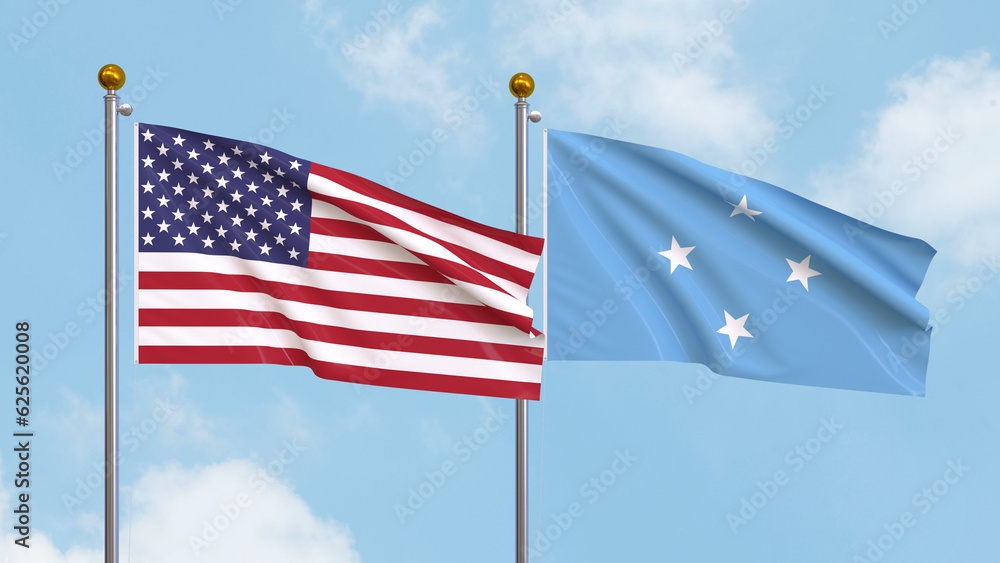 Flags of the United States of America and Federated States of ...