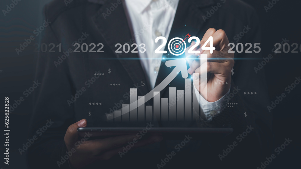 Stockfoto Target and goal of 2024 year business new year concept ...