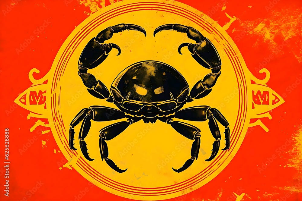 crab illustration in pop art retro comics style. poster for advertising ...