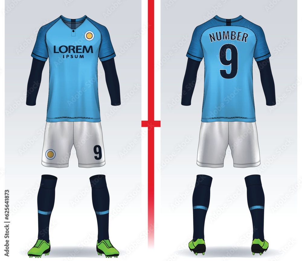 Photo t-shirt sport design template, Soccer jersey mockup for football ...