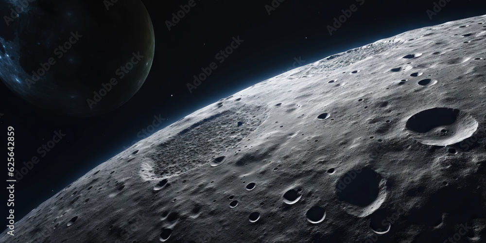 Moon surface with craters and space background. Universe beauty ...