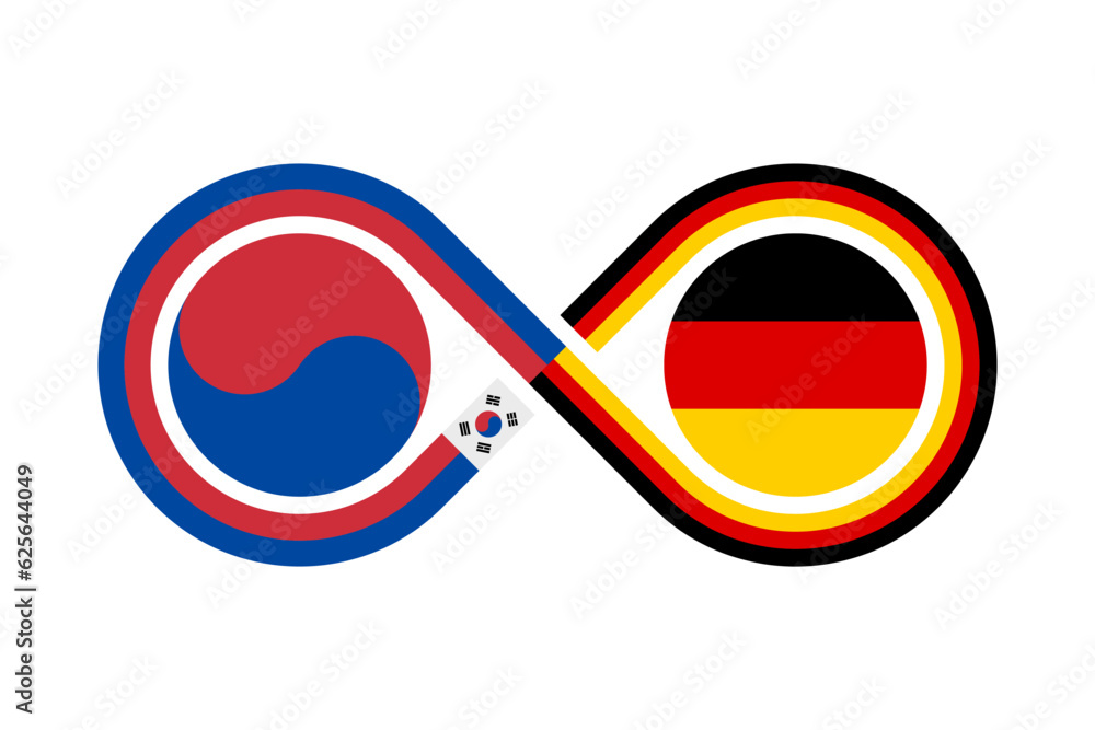 unity concept. korean and german language translation icon. vector ...
