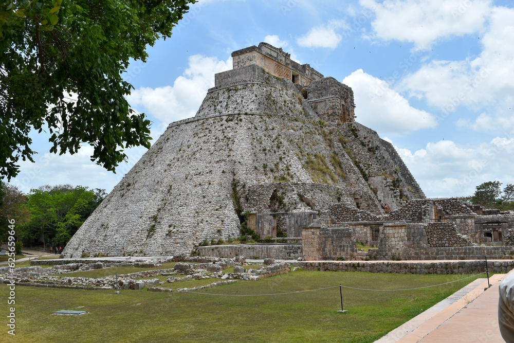 tone ancient Mayan pyramids in Mexico. Archaeological excavations of ...