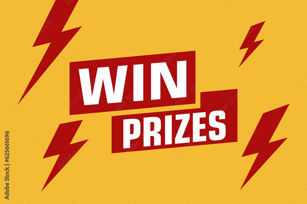 Win prizes labels banners design. Festive template can be used for ...