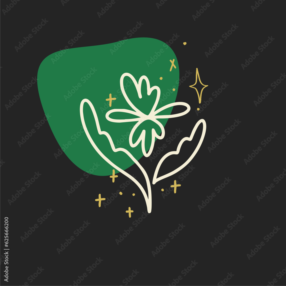 Magic plant. Mystical esoteric dark witchcraft vector and printable ...
