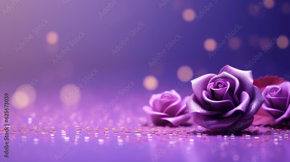 Beautiful purple roses background. Color of the holiday. Gift to a ...