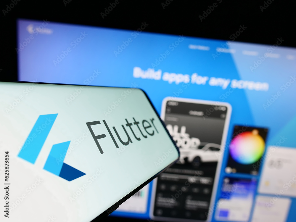 Foto de Stuttgart, Germany - 07-09-2023: Mobile phone with logo of UI ...