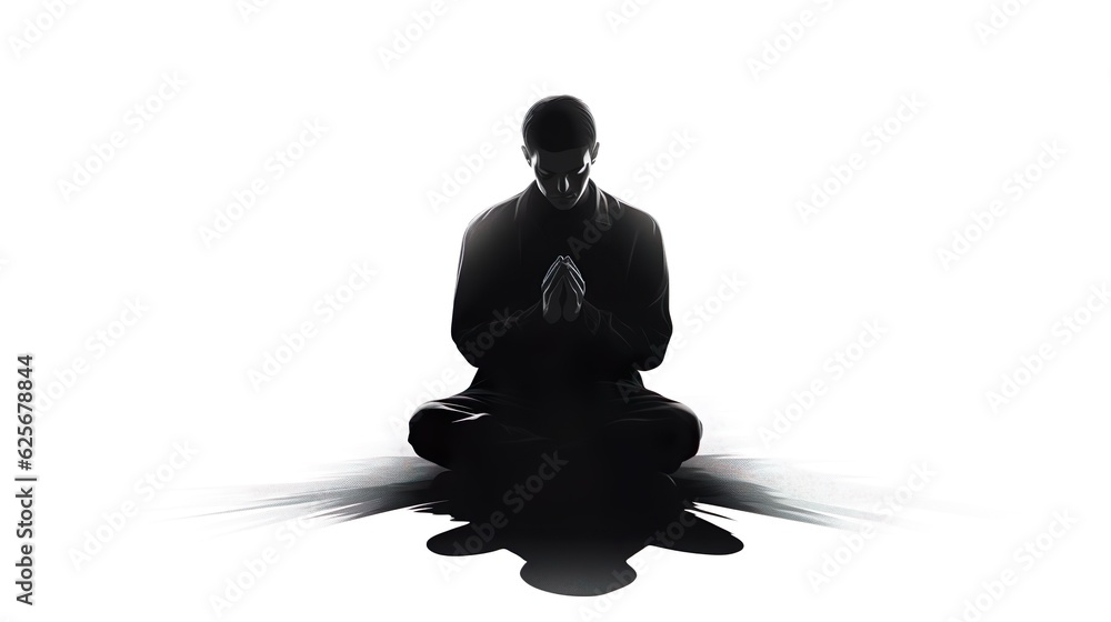 african black man thinking pensive praying silhouette background Stock ...