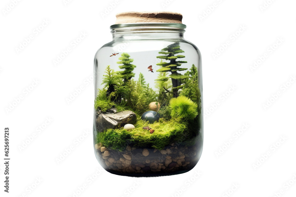 Ecosystem in a jar. isolated object, transparent background Stock ...