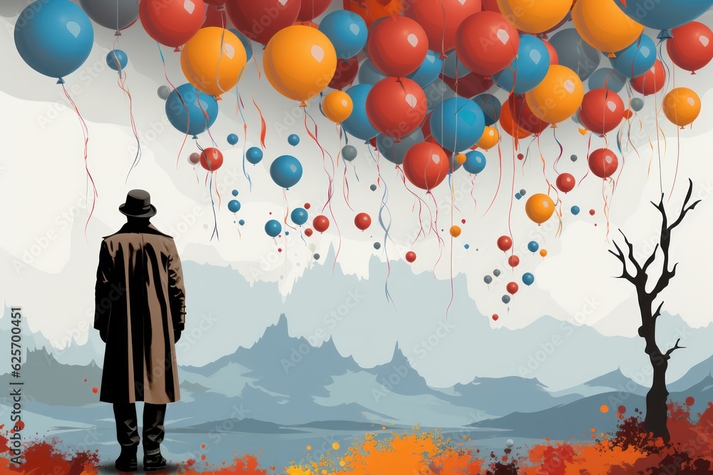 Depressed Clown. Sad Clown. Image with a copy space. Unhappy Clown ...