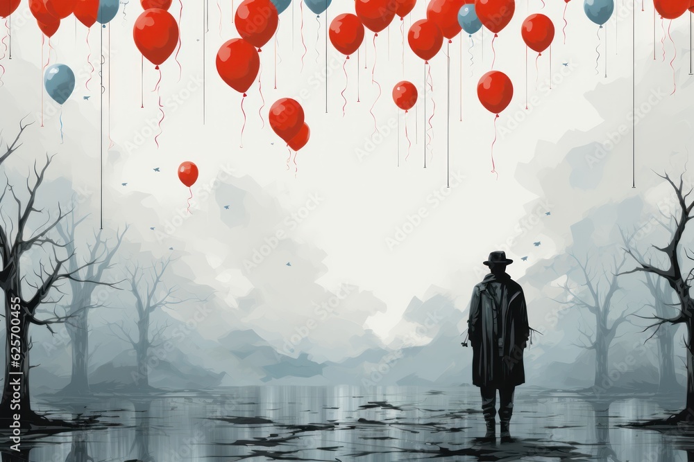 Depressed Clown. Sad Clown. Image with a copy space. Unhappy Clown ...