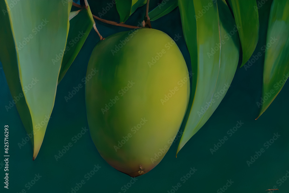 Nature's Tropical Jungle Bounty: Captivating Illustration of a single ...