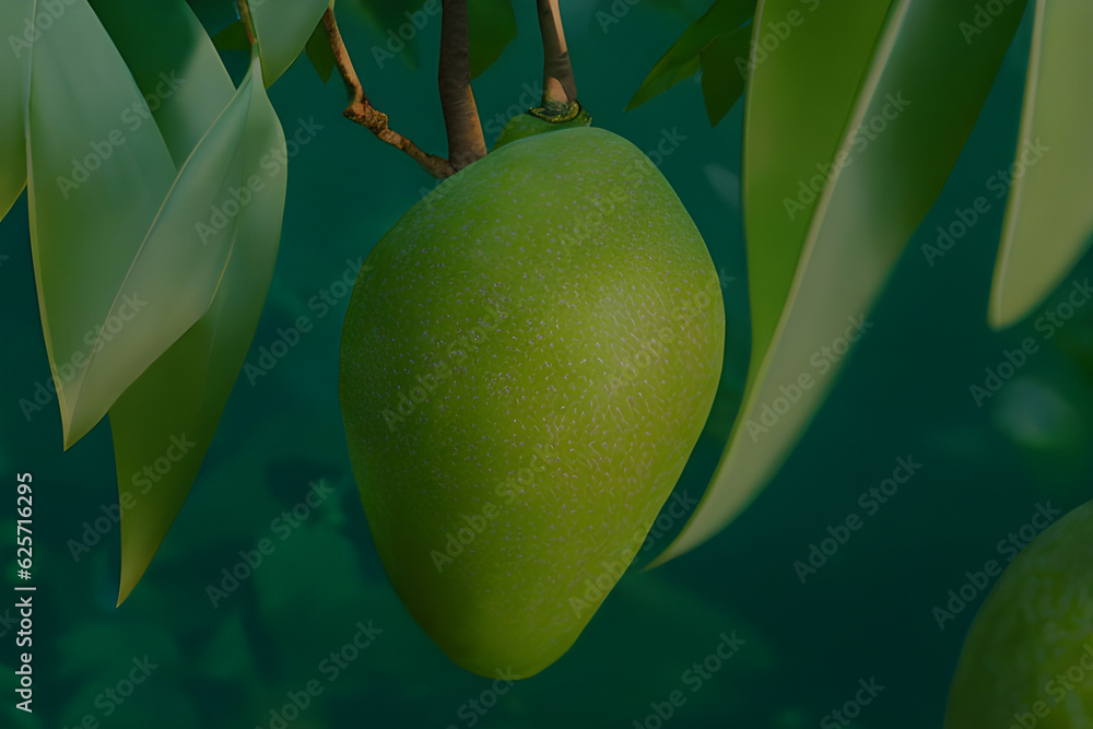 Nature's Tropical Jungle Bounty: Captivating Image of a Unripe green ...