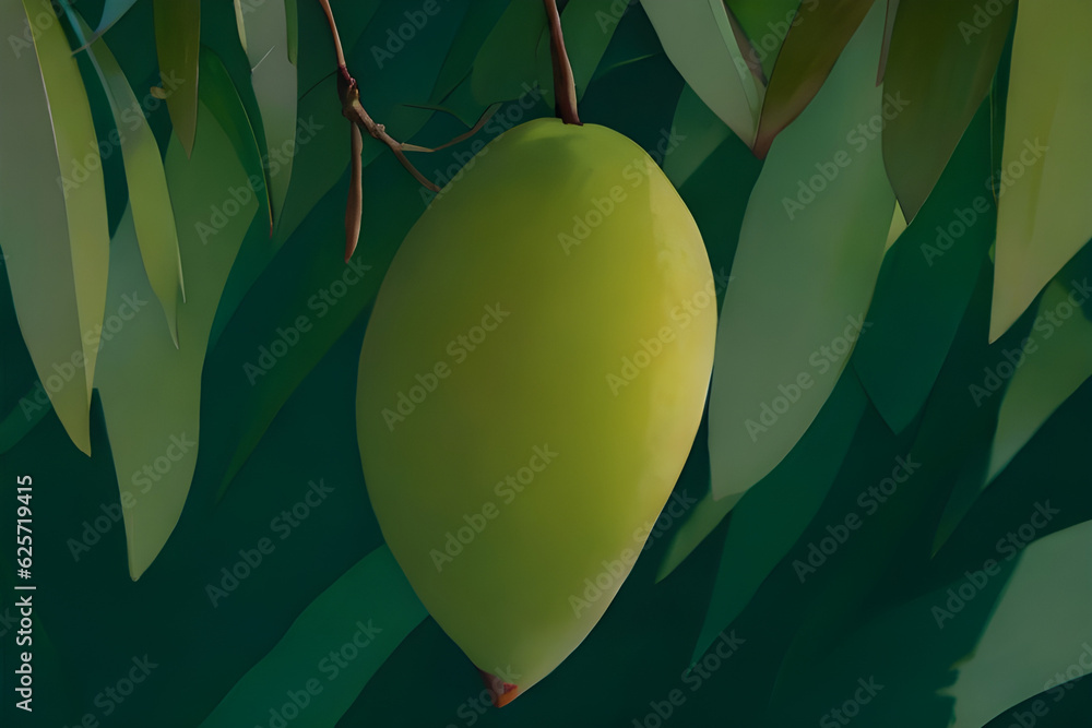 Nature's Tropical Jungle Bounty: Captivating Illustration of a single ...