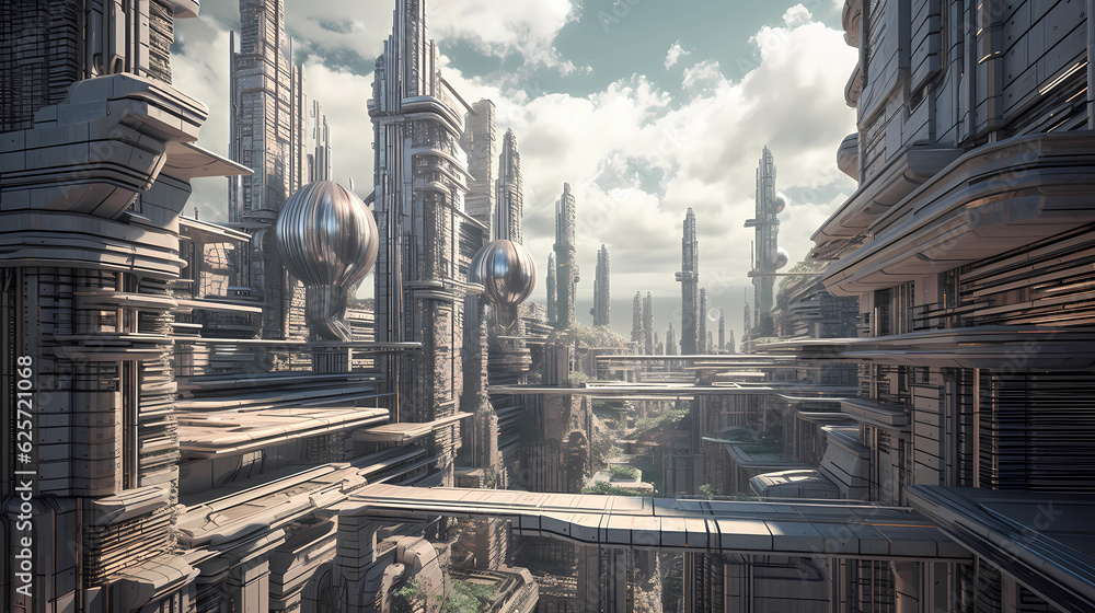 Welcome to the bustling heart of a futuristic tech hub. The cityscape ...