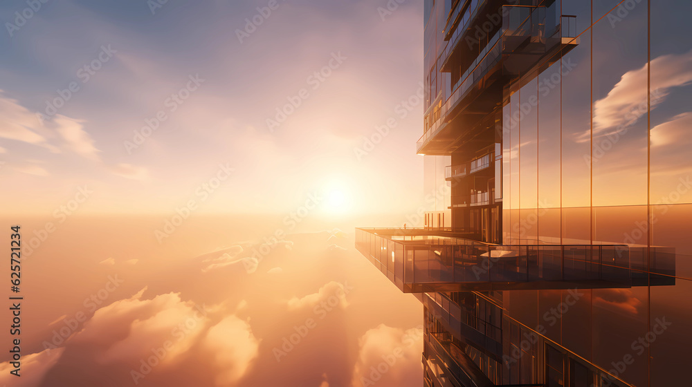 Stand on the horizon of dreams, where modern architecture stretches ...