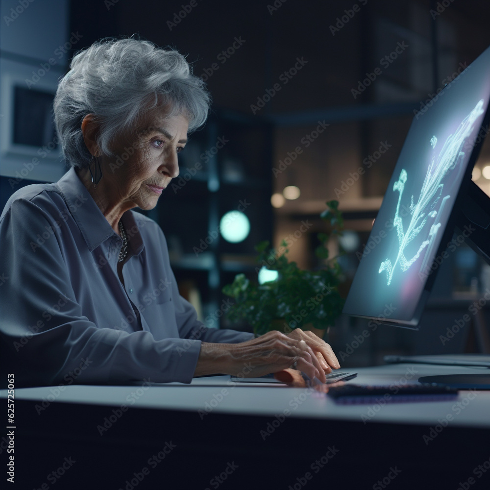Elderly people struggling to use computer, confused with tecnology ...