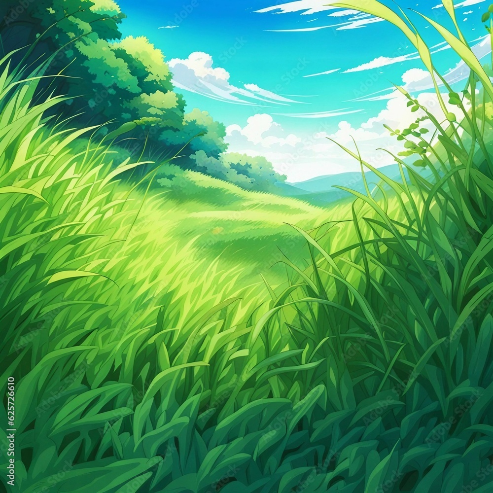 generative AI - nature fresh grash background Stock Illustration ...