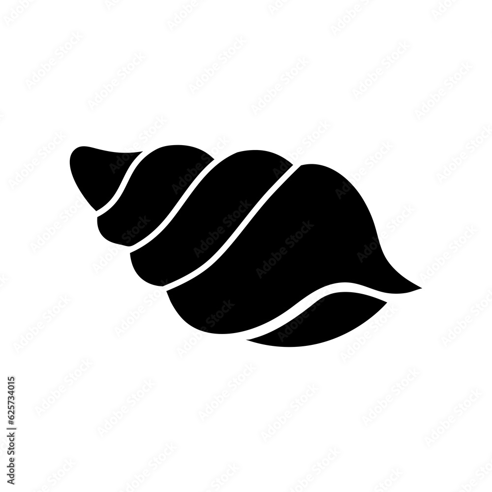 conch shell icon. sea and ocean symbol. flat illustration on white ...