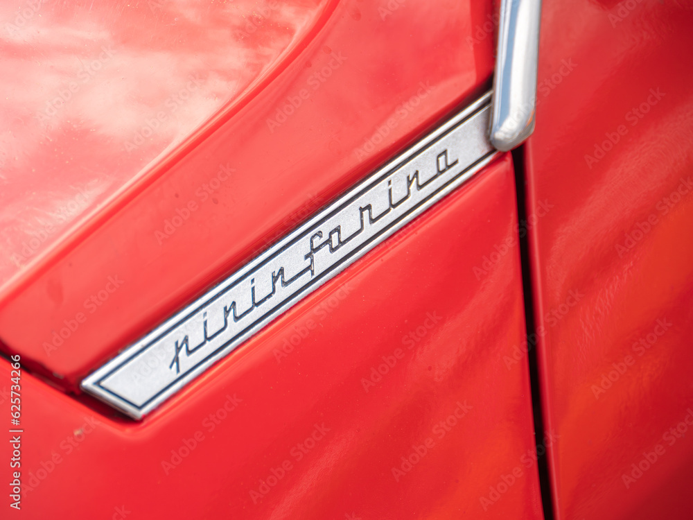 GERMANY - JUL 16, 2023: Side Logo of Lancia Beta Montecarlo Pininfarina ...