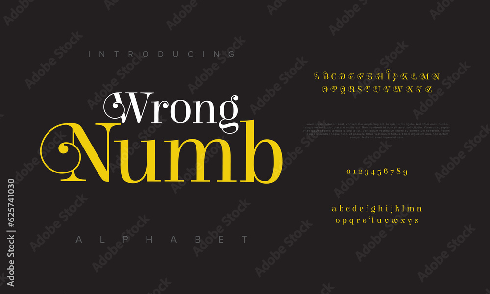 Wrong numb premium luxury elegant alphabet letters and numbers. Elegant ...