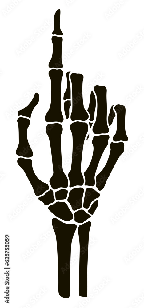 Skeleton bone pointing the index finger hand sign Stock Vector | Adobe ...
