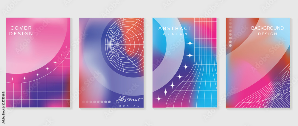 Modern y2k design background cover. Abstract gradient graphic with ...