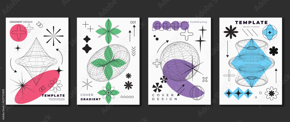 Modern y2k design background cover. Abstract element graphic with lines ...