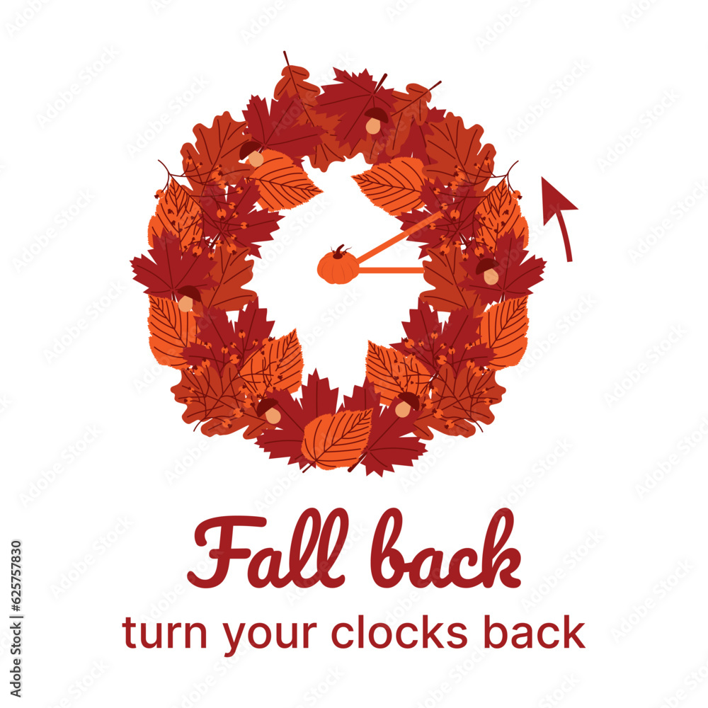 Clock switch to winter time. Daylight saving time ends. A clocks in a ...