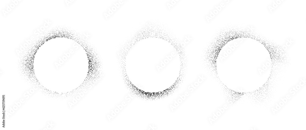 Vetor de Circle frames collection with spray stencil effect. Grunge ...