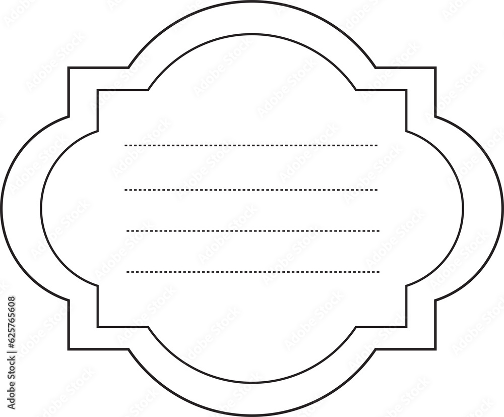 Digital png illustration of curved blank white label with lines for ...