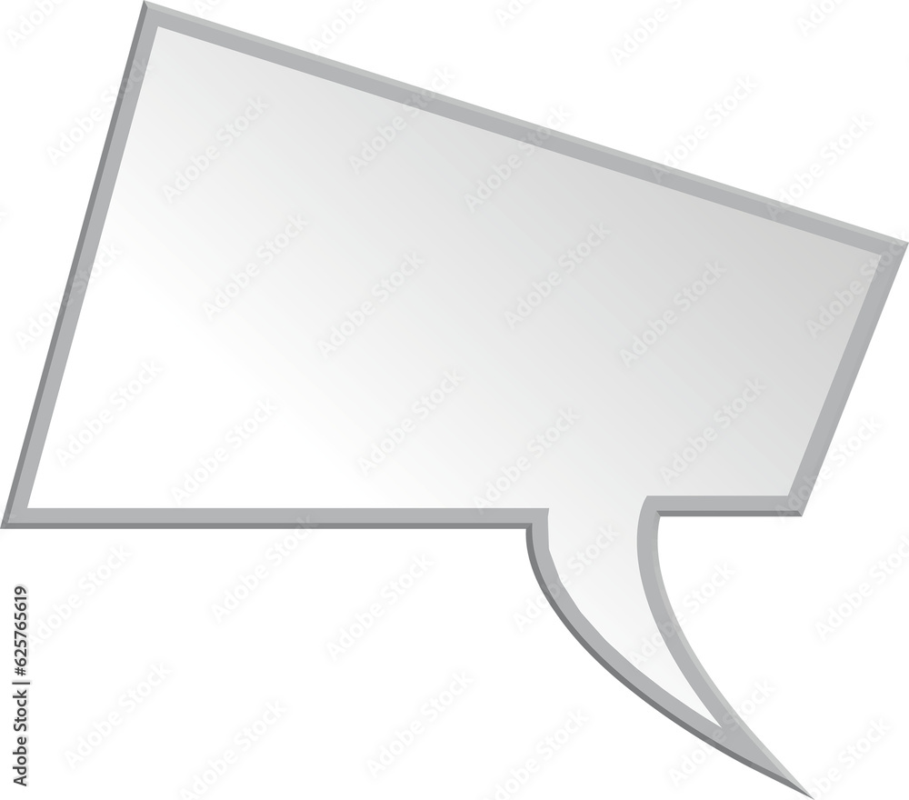 Digital png illustration of empty, angular grey speech bubble for text ...