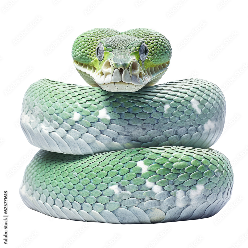 Poster green snake isolated on transparent background cutout – Wall Art ...