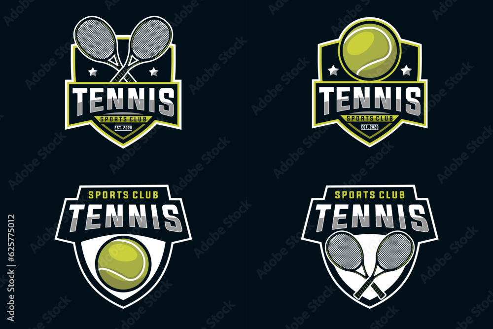 Tennis vector graphic template collection. sport ball illustration set ...