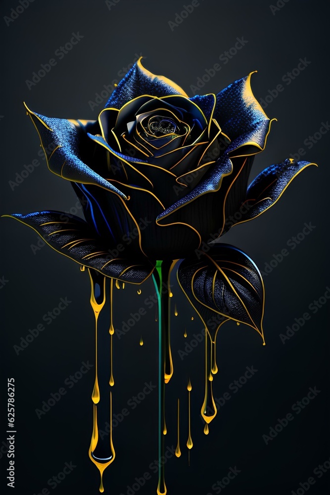 "Obsidian Noir: Captivating Black Rose Artwork for Adobe Stock ...