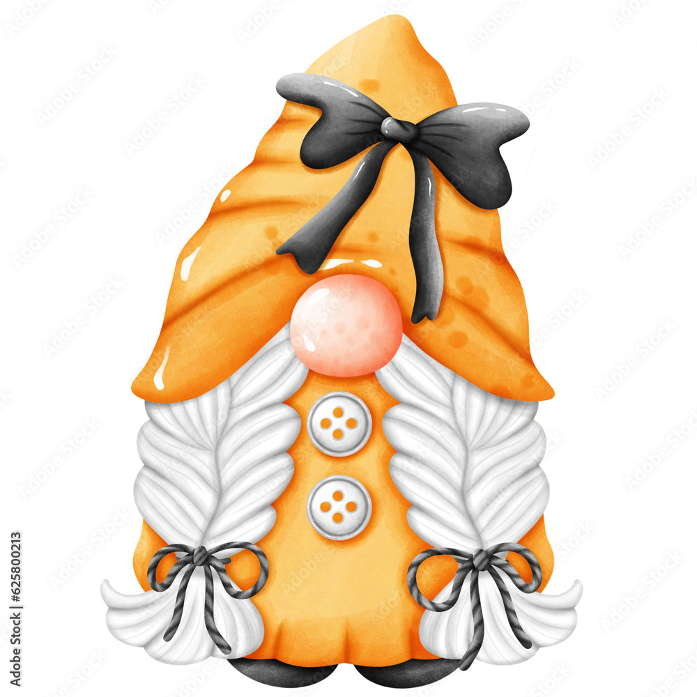 Gnome Graduation Wathercolor Cute Clipart Cartoon Stock Illustration ...
