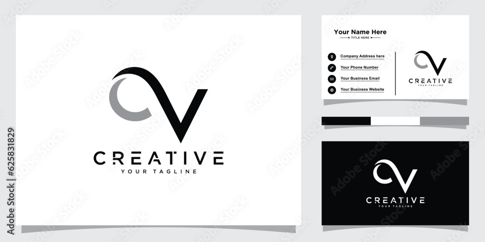 Initial CV, VC Alphabets Letters Logo Monogram Stock Vector | Adobe Stock