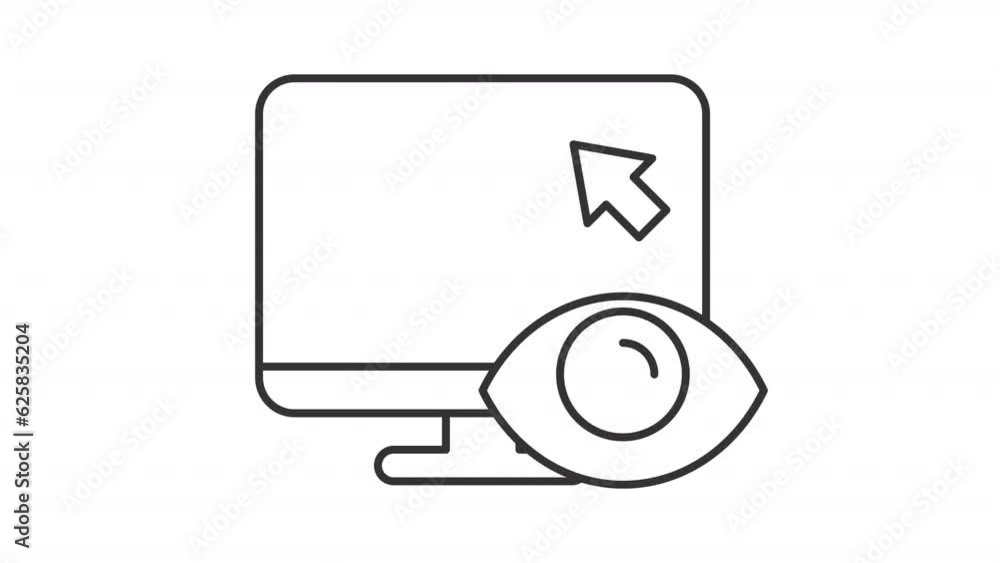 Mouse tracking line animation. Cursor moving on computer screen ...