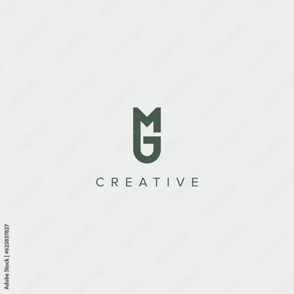 modern unique letter GM MG logo design template - vector Stock Vector ...