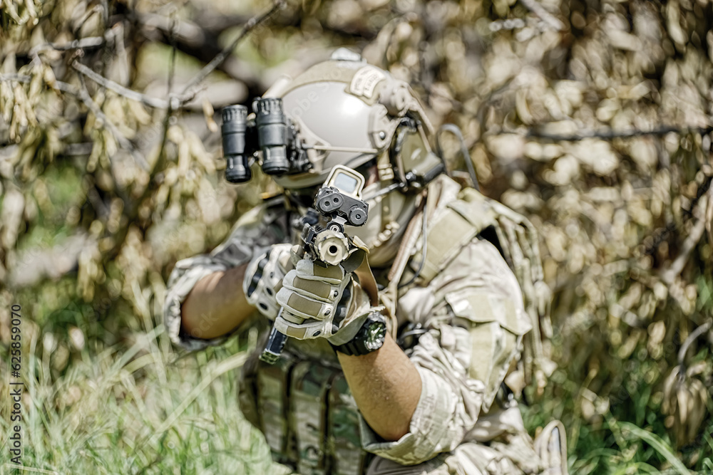 United States Army ranger during the military operation. Professional ...