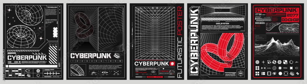 Modern y2k design background cover. Retro futuristic design elements ...